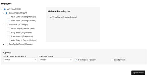 Node Selection And Customization Devextreme Tree View Codesandbox