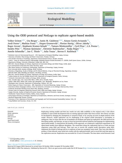 Pdf Using The Odd Protocol And Netlogo To Replicate Agent Based Models