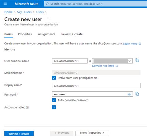 Microsoft Azure Create A User In Microsoft Entra Id From Azure Portal Geeksforgeeks