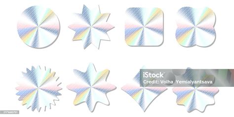 현실적인 스티커 홀로그램 엠블럼 홀로그램 라벨 세트 벡터 일러스트 레이 션 실물 모형에 대한 스톡 벡터 아트 및 기타 이미지