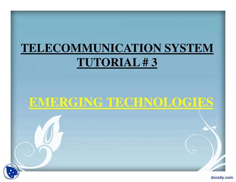 Emerging Technologies Communication Systems Lecture Slides Slides Communication Des Données