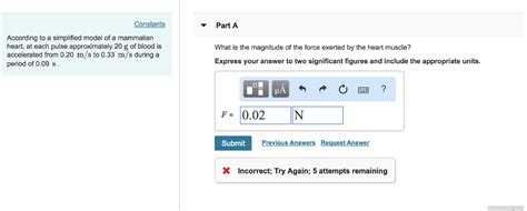 Solved Constants Part A According To A Simplified Model Of Chegg
