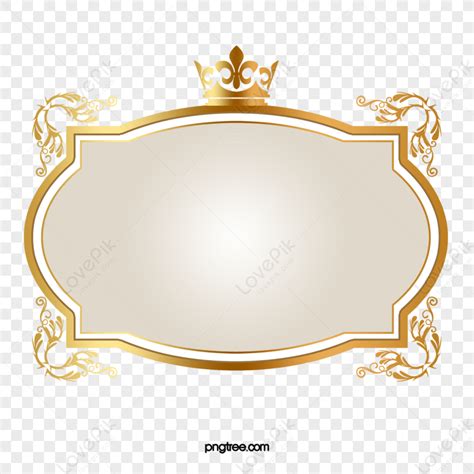 금 타원형 프레임 왕관 일러스트공주 왕관왕녀골든 Png 일러스트 무료 다운로드 Lovepik