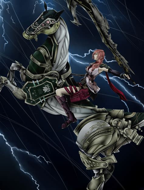 Lightning Farron And Odin Final Fantasy And 1 More Drawn By Yukichi