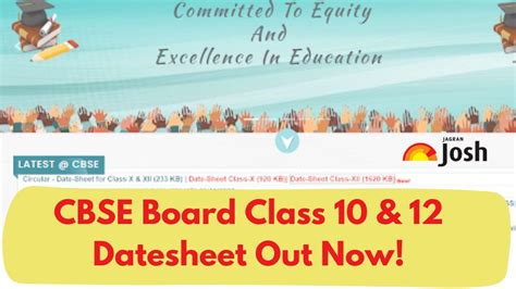 Cbse Date Sheet 2024 Download Pdf For Cbse Class 10th 12th Exam Date And Time Table