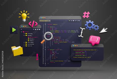 Programmer Developer Typing Script Source Languages Coding Symbols Icon Development Project Data