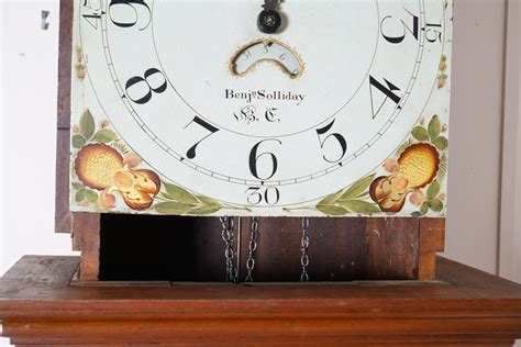 19th C Pennsylvania Tall Case Clock Attrib To Benjamin Solliday Ebth