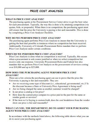 44 FREE Cost Analysis Samples To Download