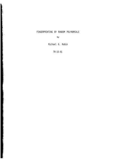 rabin algorithm byusing random polynomial pdf polynomial abstract algebra