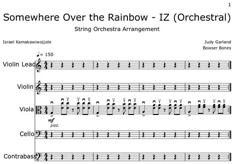 Somewhere Over The Rainbow Iz Orchestral Sheet Music For Violin
