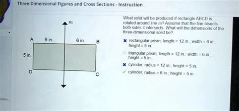 What Solid Will Be Produced When Rectangle ABCD Is Rotated Around Line M Assume That The Line