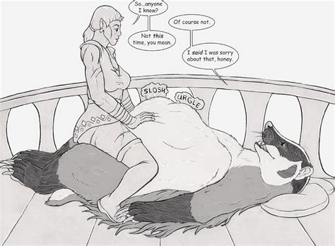 Rule 34 2019 After Vore Anthro Anthro On Feral Badger Bartleby Strega Belly Big Belly Biped