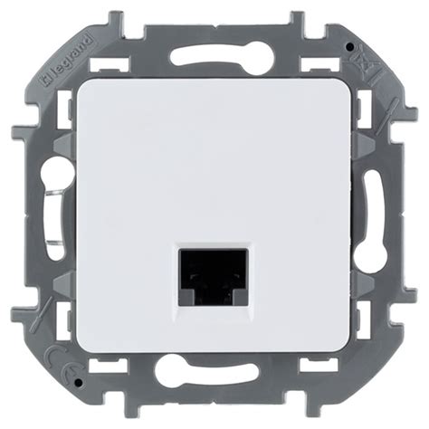 Информационная розетка Rj45 категория 5е Utp 1 выход Legrand Inspiria белый купить 673825 по