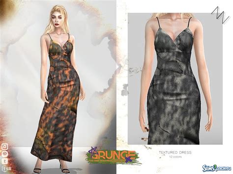 Скачать платье Textured от Znsims для Симс 4