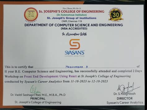 Hello I Am Exited To Share My Certificate On Attending Workshop On Mathumidha Rajasekar