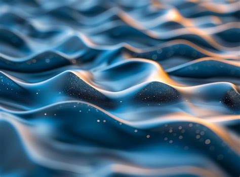 Premium Photo Blue And Gold 3d Rendering Of A Wavy Surface