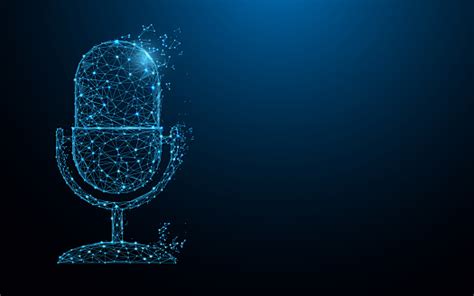 마이크 모양 라인 삼각형 및 입자 스타일 디자인 일러스트 벡터 마이크에 대한 스톡 벡터 아트 및 기타 이미지 마이크 로우 폴리곤 모델링 낮음 Istock