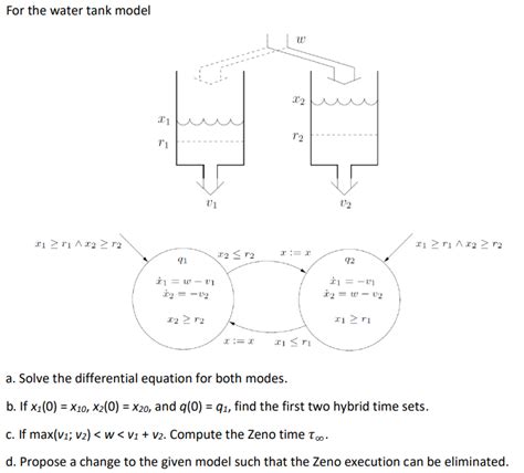 For The Water Tank Model A Solve The Differential Chegg Com