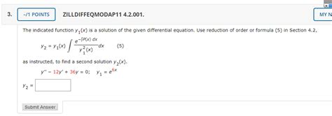 solved the indicated function y1 x is a solution of the