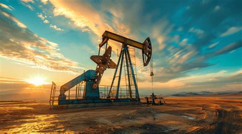 Large Oil Rig Is In The Desert Concept Of Oil Exploration Earth