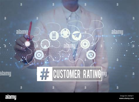 Text Sign Showing Customer Rating Business Approach Gauge The Customer Satisfaction With A