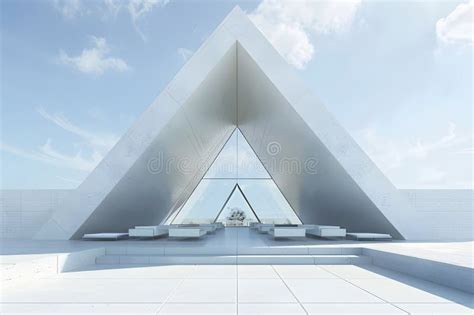 Modern Futuristic Architecture With Symmetrical Triangular Structure