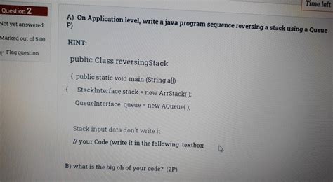 Solved Time Left Question 2 A On Application Level Write A