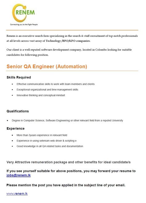 Senior Qa Engineer Automation