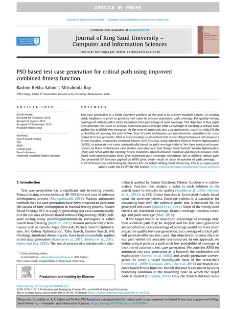 pdf pso based test case generation for critical path using improved