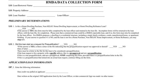Hmda Data Collection Form ≡ Fill Out Printable Pdf Forms Online