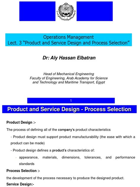 Operation Management Lecture 3 Pdf Business Economies