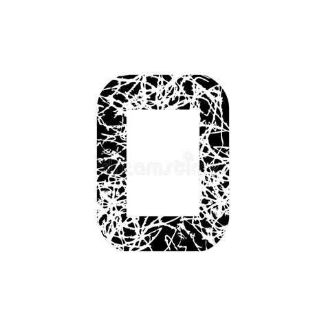 Number Zero Symbol 0 Textured Font Grunge Design Stock Vector