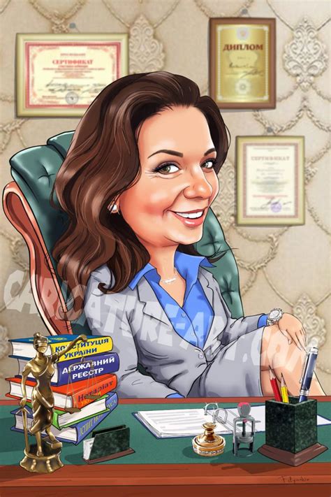 шарж на юриста шарж нотариуса женщина адвокат Caricature Caricature From Photo Caricature