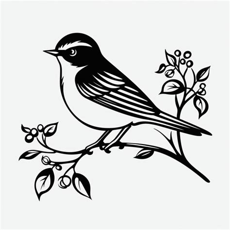 Premium Photo Bold Bird Profile Vector Illustration With Stencil Style