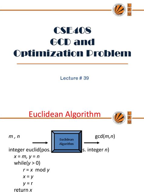 Lecture 39 Gcd Pdf Discrete Mathematics Combinatorics