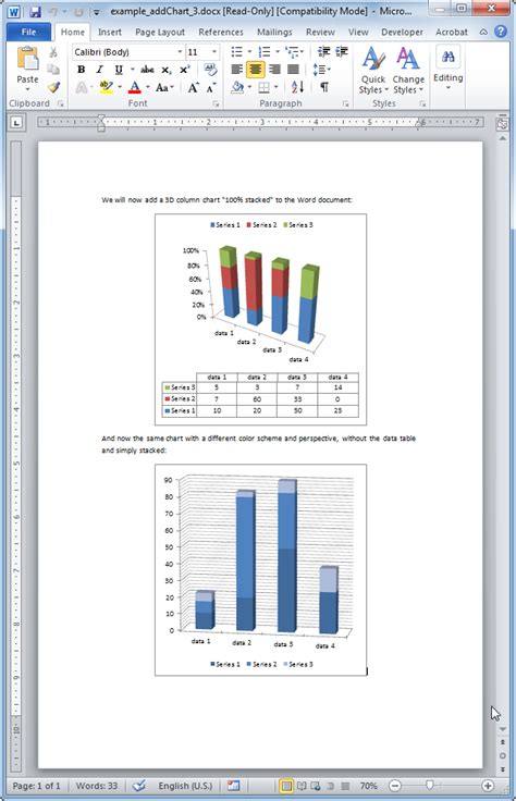 addchart inserts a chart into a word document phpdocx