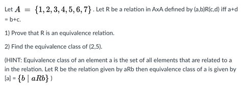Solved Let A Let R Be A Relation In AxA Chegg Com