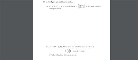 Solved 10 Vector Space Linear Transformations Is L A Linear