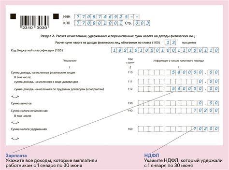 Форма 6 ндфл за 2023 год образец