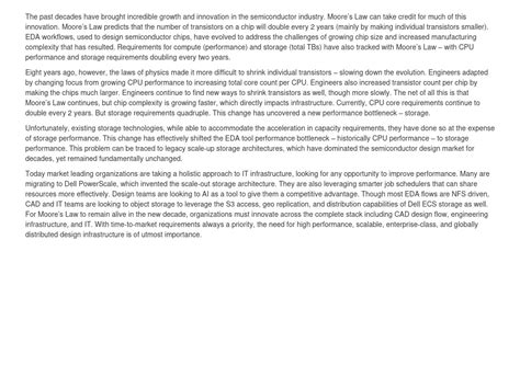 Overview Powerscale Best Practices For Semiconductor Eda Design Environments Dell