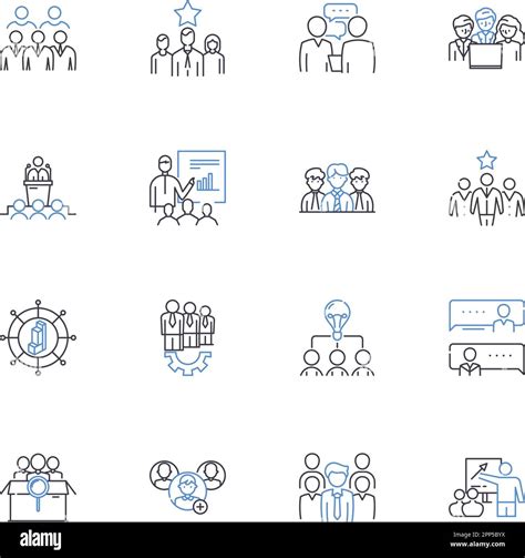 Collective Enterprise Line Icons Collection Collaboration Cohesiveness Unity Cooperation