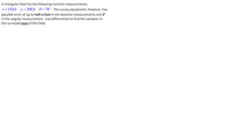 Solved A Triangular Field Has The Following Nominal Chegg Com