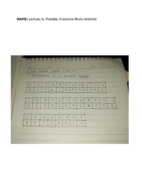 Caesar Cipher Decimation Cipher And Shift Cipher No Date 2 Use