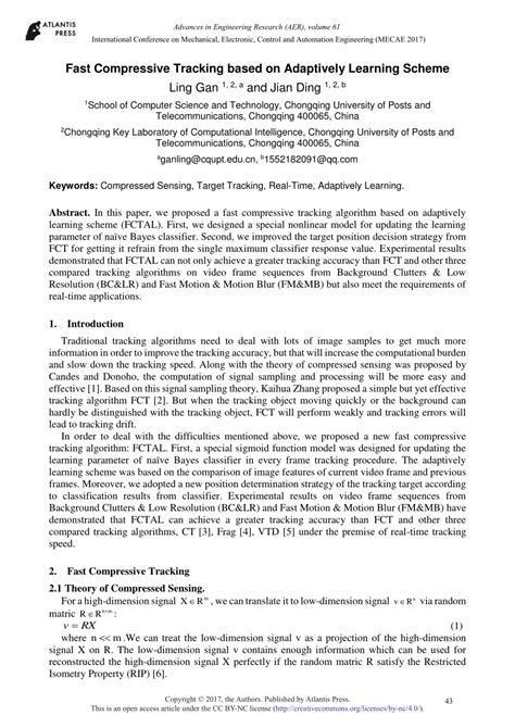 Pdf Fast Compressive Tracking Based On Adaptively Learning Scheme
