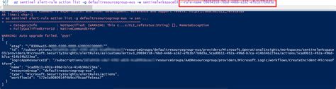 Az Sentinel Alert Rule Action List Uses Unavailable Api Version · Issue 24661 · Azureazure Cli