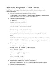 Homework Assignment 7 Docx Homework Assignment 7 Short Answers Read Chapter 4 And Complete