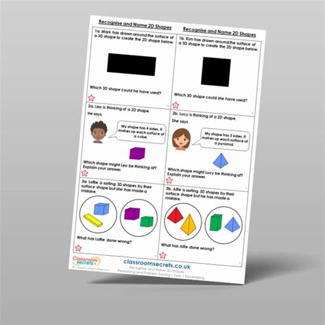 Year 1 Recognise And Name 2d Shapes Reasoning And Problem Solving