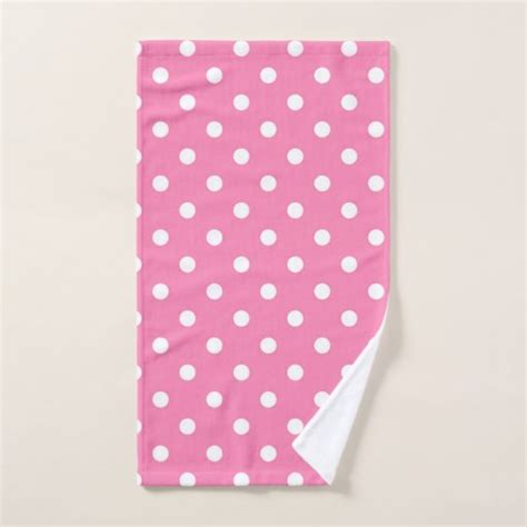 Pink And White Polka Dots Dot Bath Towel Set Zazzle