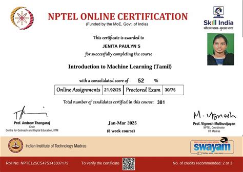 Nptel Machinelearning Certification Continuouslearning Ai Jenita Paulyn S