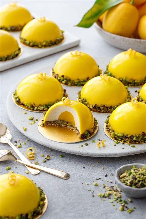 Pistachio And Meyer Lemon Mousse Cakes Recipe